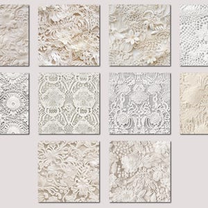 Vintage Lace Digital Papers, Seamless Commercial Use Instant Download ...
