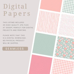 Peach Digital Paper Patterns, 20 Seamless Commercial Use Instant ...