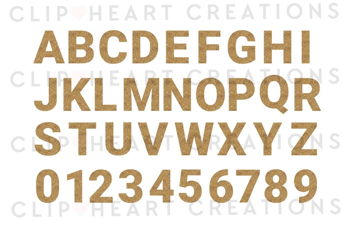 Gold Glitter Alphabet Clip Art, Commercial Use Instant Download Glitter ...