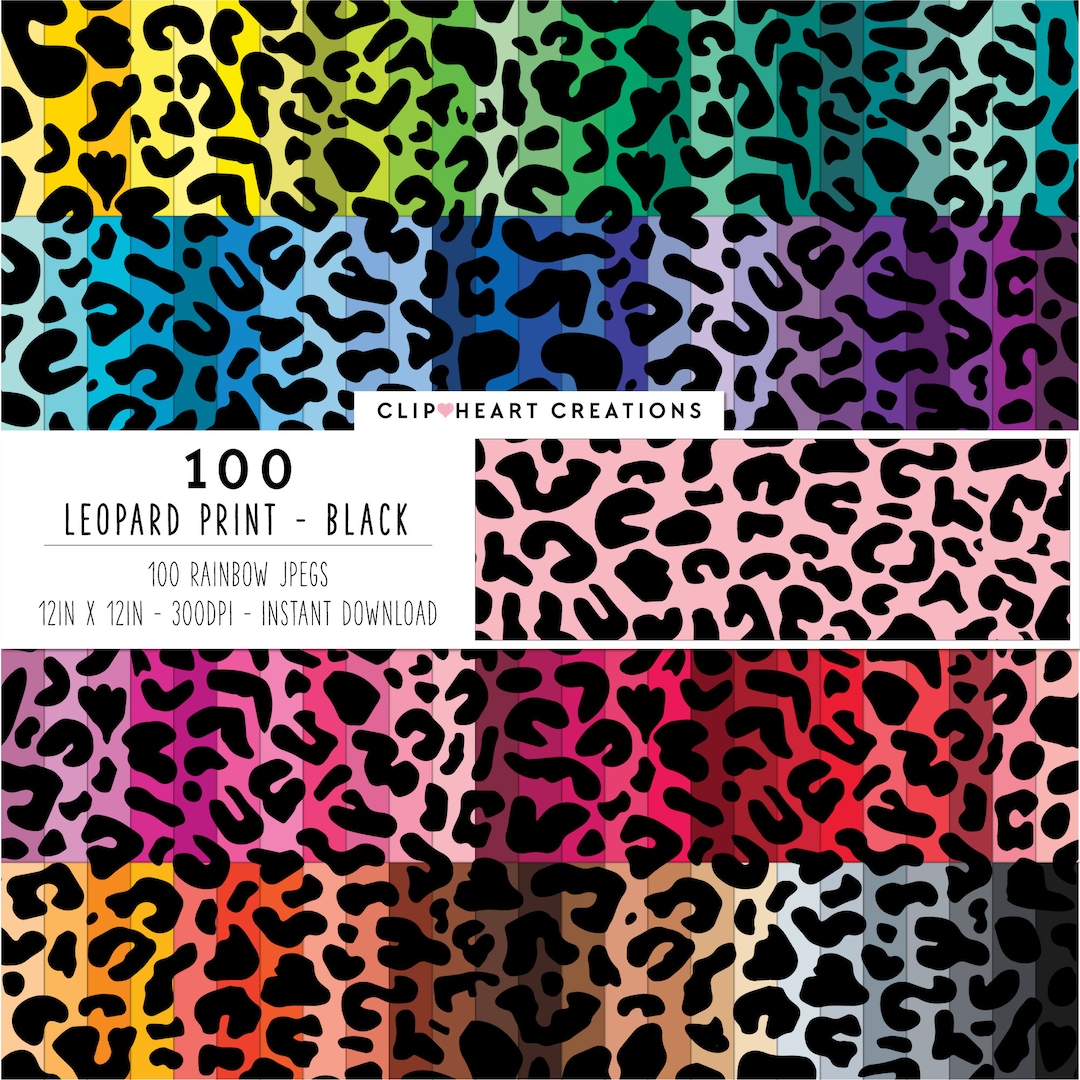 100 Leopard Print Pattern Digital Papers, Commercial Use Seamless ...