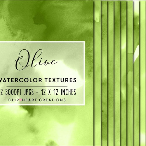 Emerald Green Watercolor Digital Papers Commercial Use - Etsy