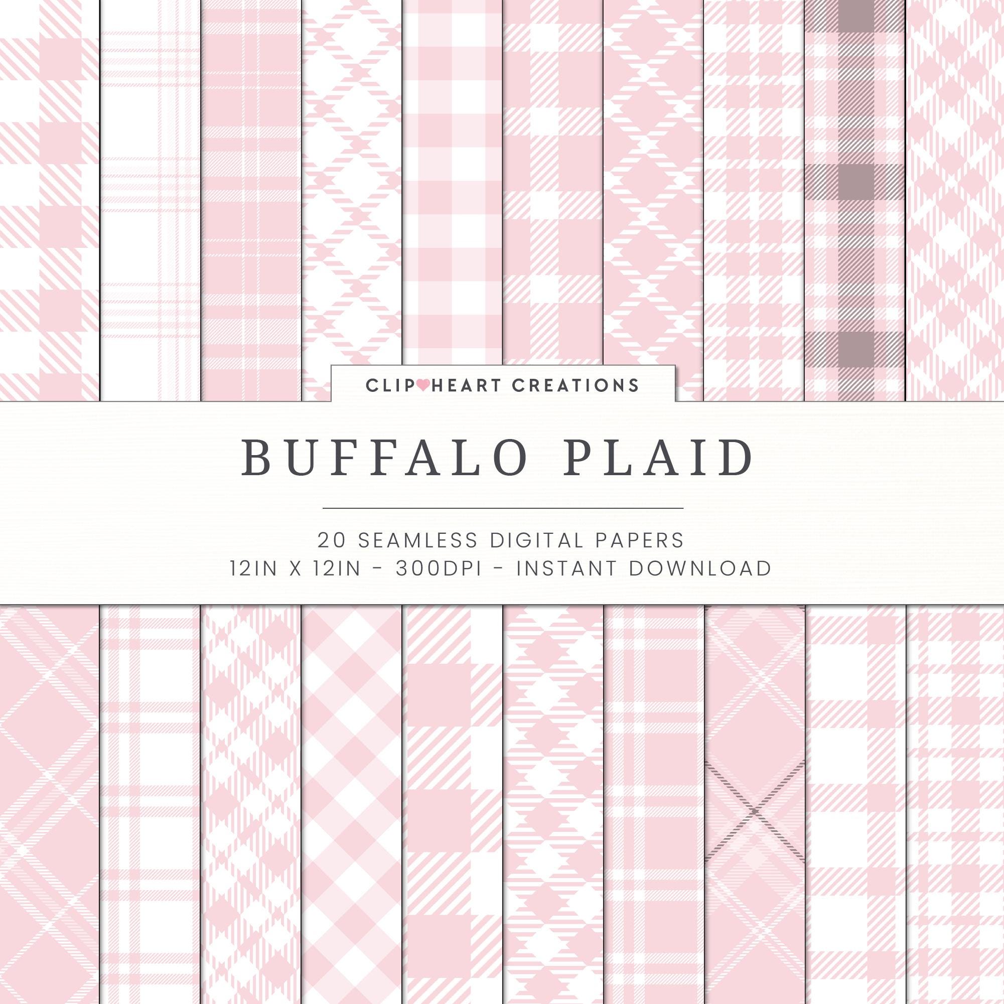 Pink Buffalo Plaid Digital Paper Set, Seamless Lumberjack Plaid Papers ...