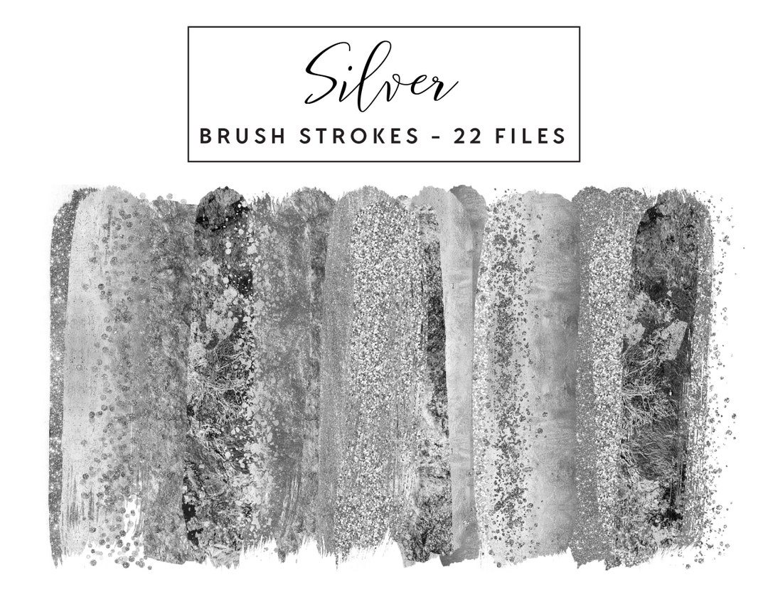 Silver Brush Strokes Clipart, Silver Strokes Clipart Paint Strokes ...