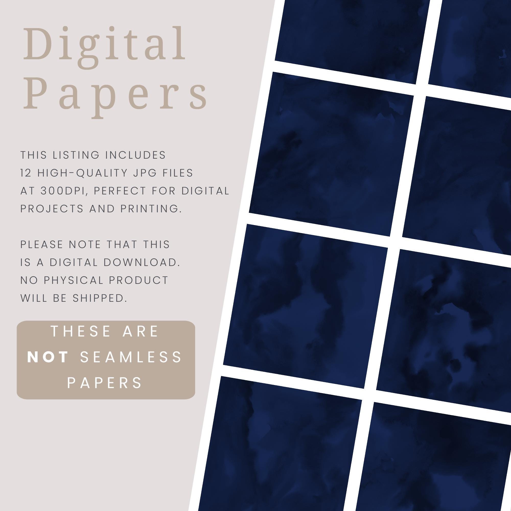 Blue Watercolor Digital Papers, Commercial Use Instant Download ...