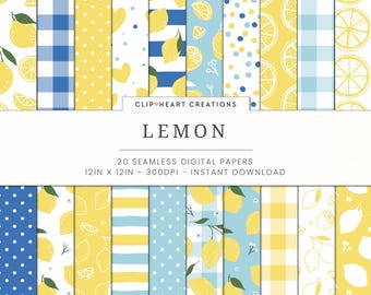 Digital Paper - Lemons - SEAMLESS - Etsy
