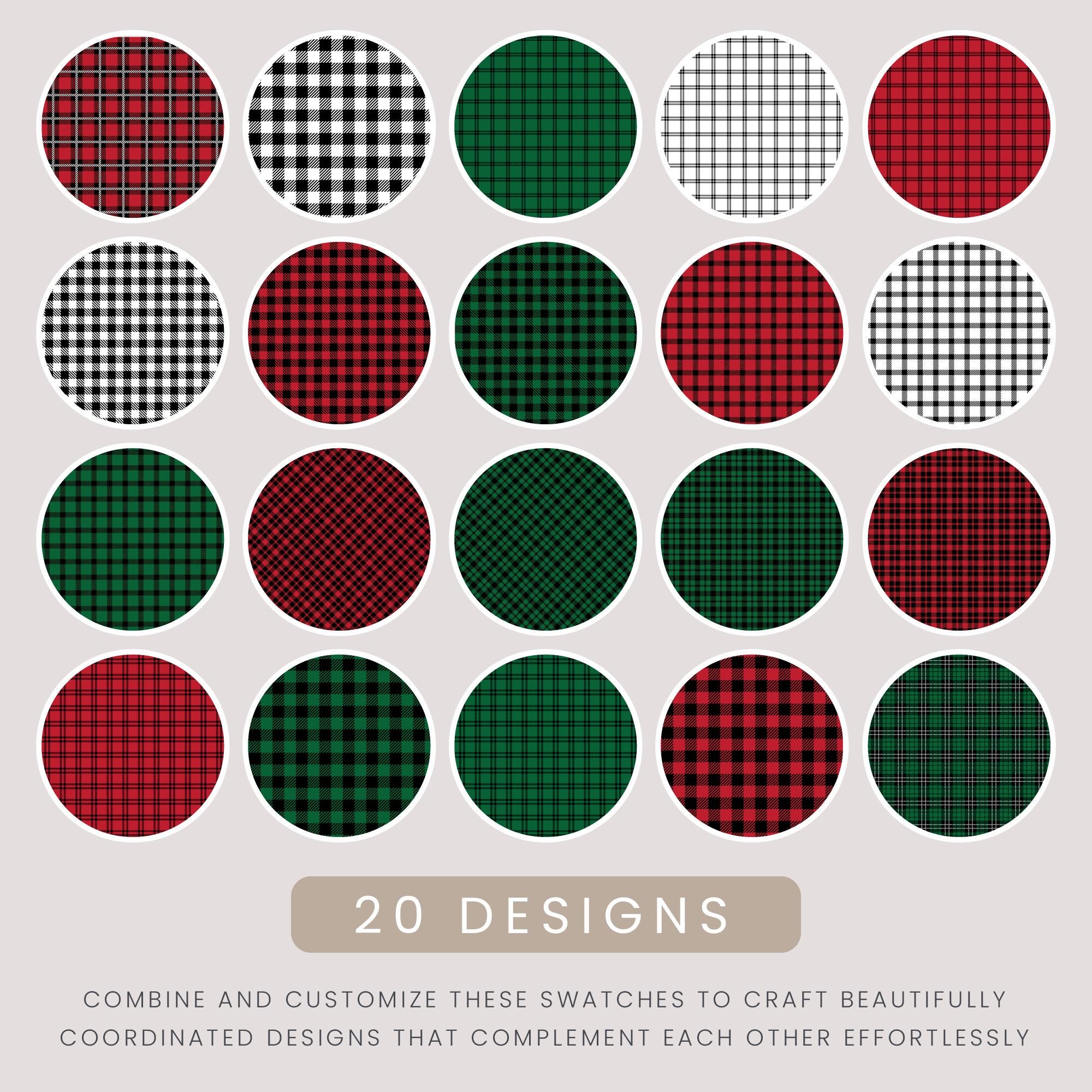 Christmas Buffalo Plaid Digital Paper Set, Seamless Lumberjack Plaid ...
