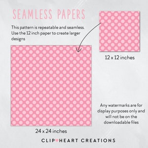 100 Polka Dot Digital Papers, Commercial Use Seamless Large Tinted ...