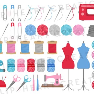 Sewing Clip Art, Commercial Use Instant Download PNG Craft Hobby Sewing ...
