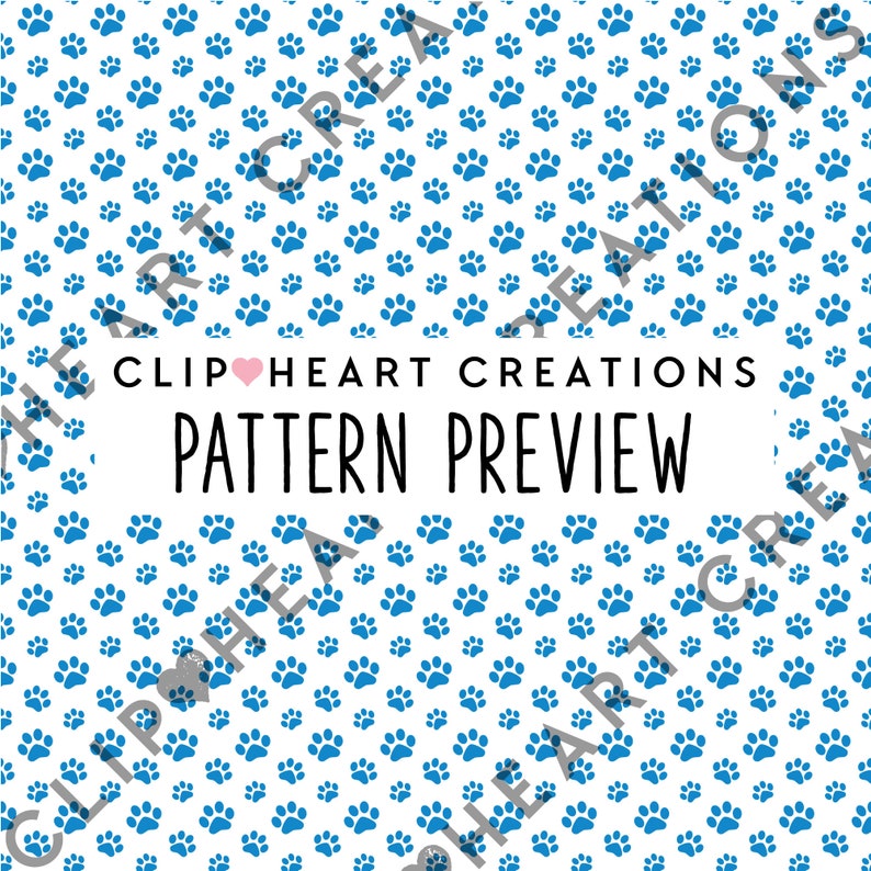 100 Paw Prints Pattern Digital Paper, Commercial Use Seamless Color Paw ...