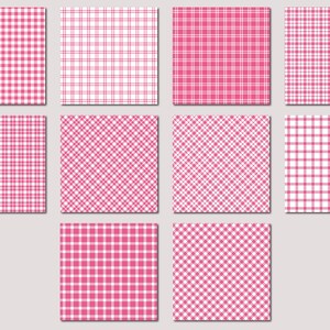 Pink Buffalo Plaid Digital Paper Set, Seamless Lumberjack Plaid Papers ...
