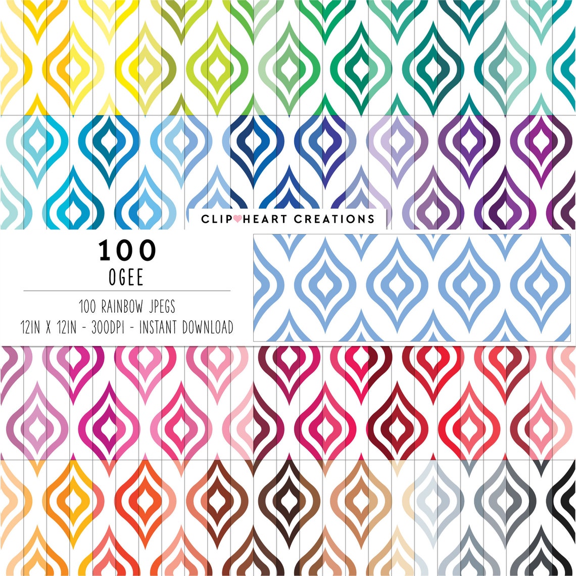 100 Ogee Pattern Digital Paper Commercial Use Seamless | Etsy