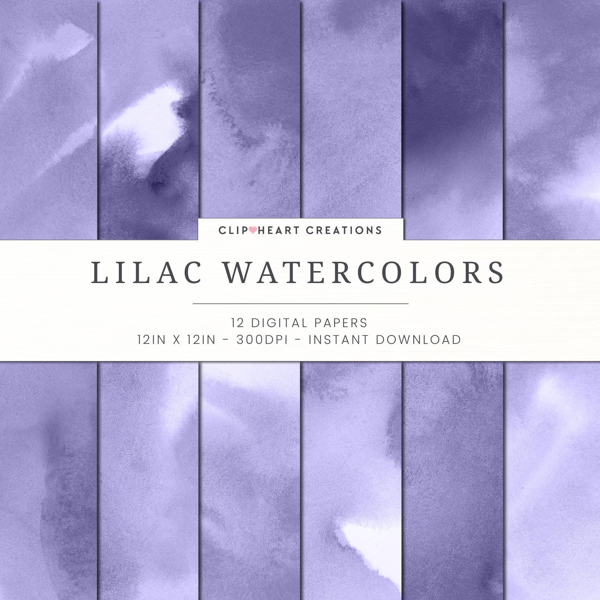Purple Watercolor Digital Papers, Commercial Use Instant Download ...