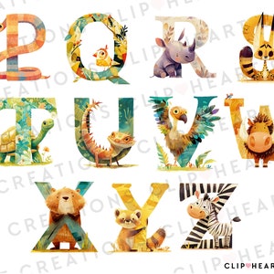 Safari Alphabet Alphabet Clip Art, Commercial Use Instant Download ...