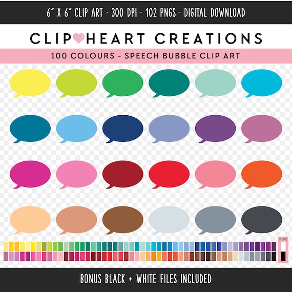 100 Speech Bubble Clip Art Commercial Use Instant Download | Etsy