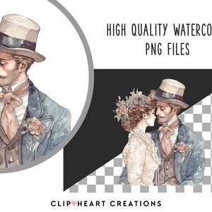 Victorian Romance Watercolor Clipart Collection, Commercial Use Instant ...