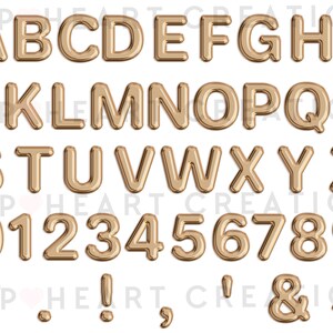 Champagne Foil Balloon Alphabet Clip Art, Commercial Use Instant ...