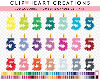 100 Number Two Birthday Candle Clip Art Commercial Use | Etsy UK