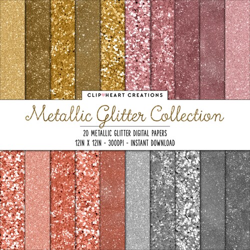 100 Chunky Glitter Digital Paper Commercial Use Instant - Etsy