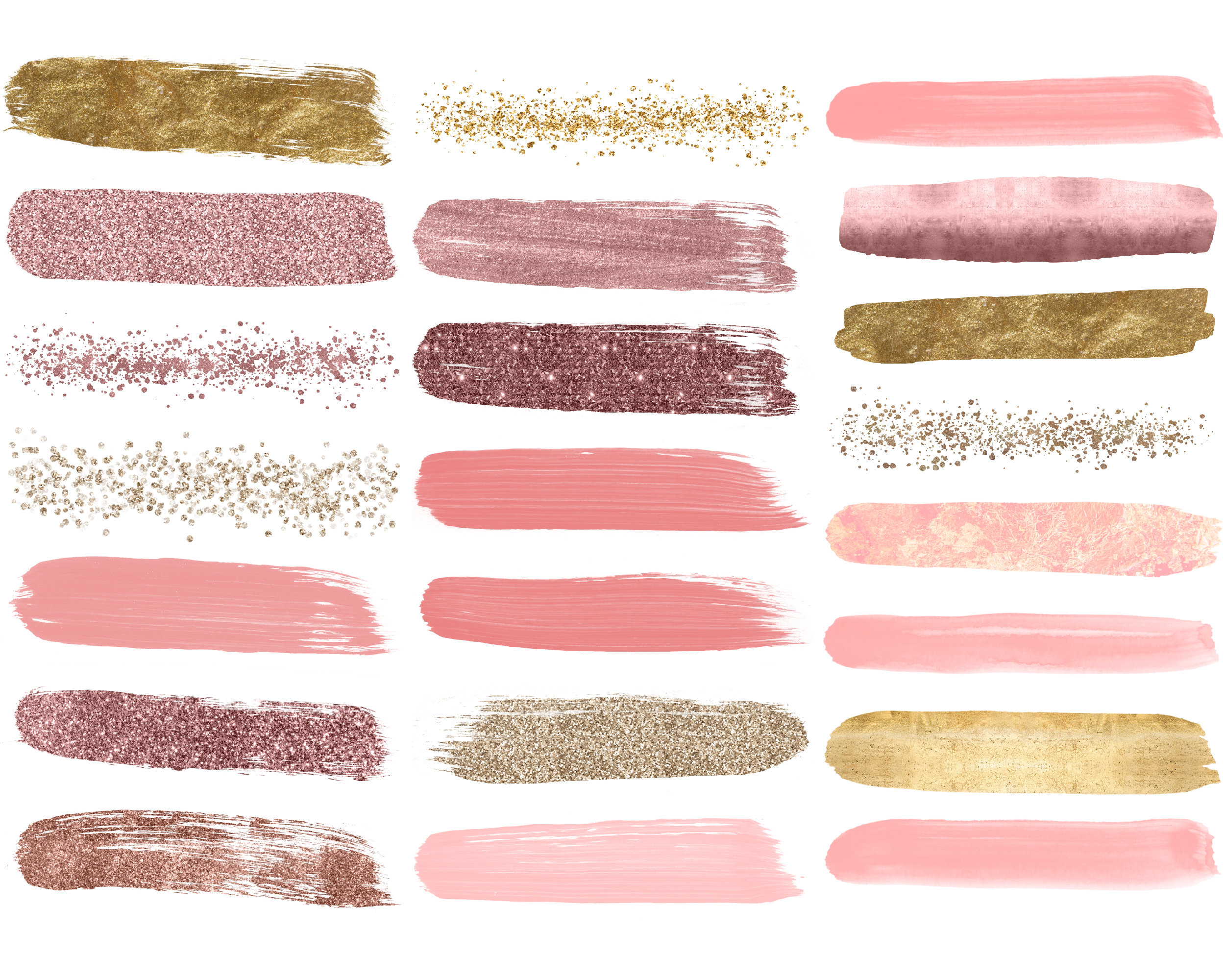 Pink & Gold Brush Strokes Clip Art Gold Brush Strokes Clipart - Etsy UK
