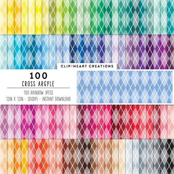100 Cross Argyle Digital Paper Pack Commercial Use Instant | Etsy
