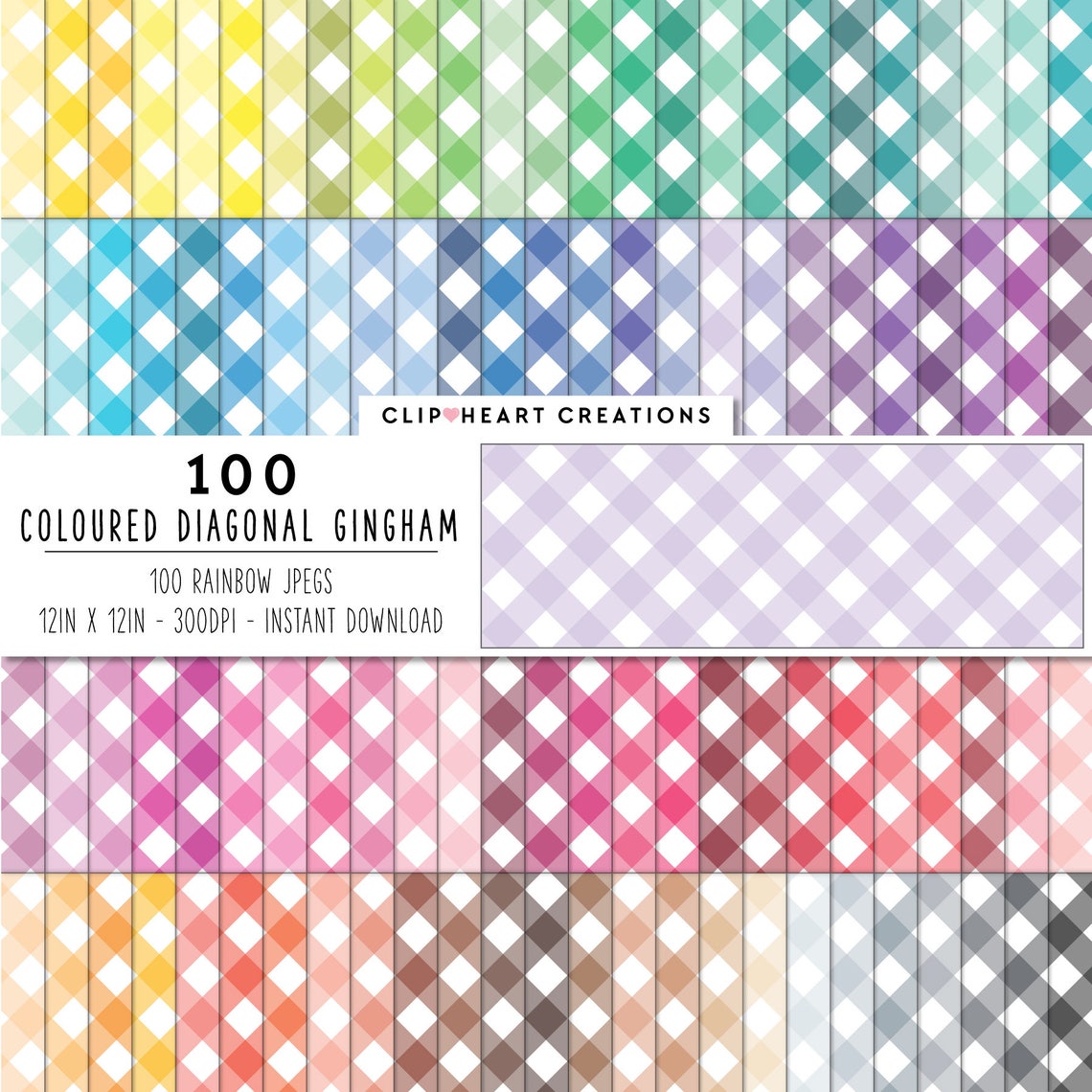 100 Gingham Pattern Digital Paper Commercial Use Instant | Etsy
