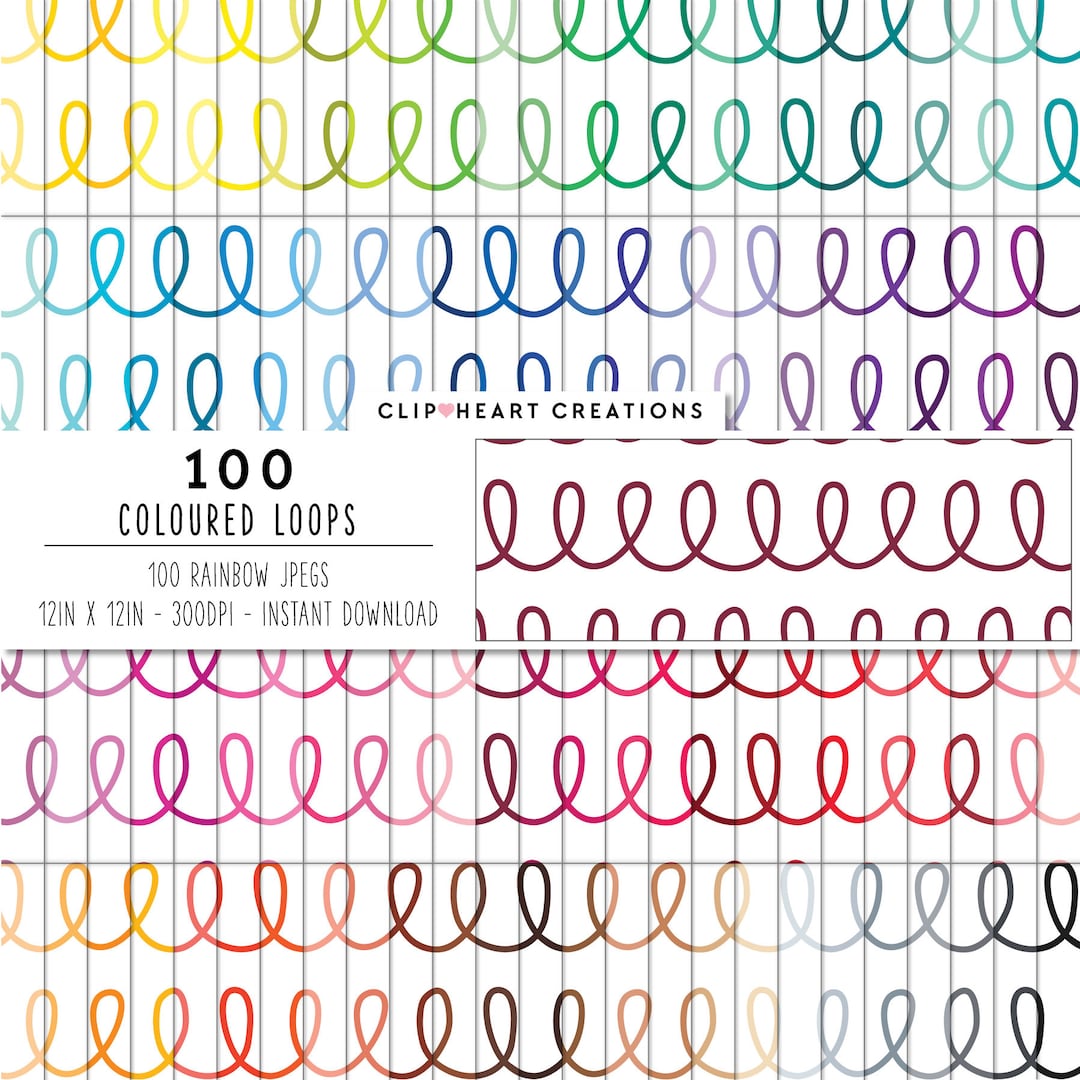 100 Loops Digital Paper, Commercial Use Seamless Looped Pattern Digital ...