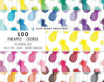 Pineapple Pattern Digital Paper - Etsy