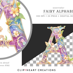 Fairy Alphabet Clip Art, Commercial Use Instant Download Fantasy ...