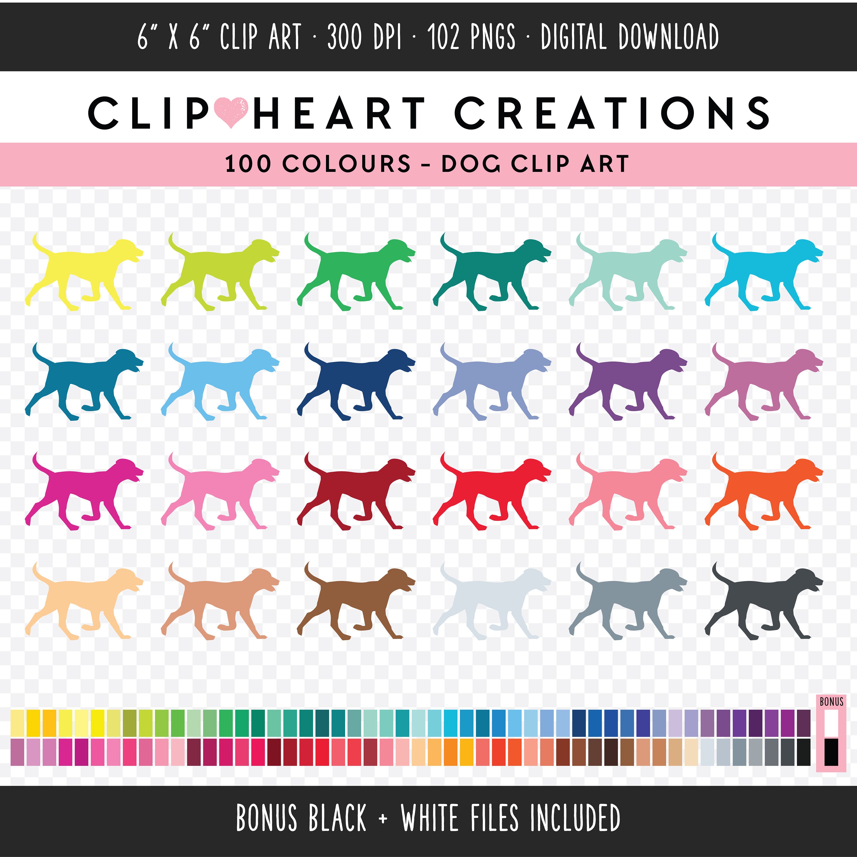 100 Dog Clip Art Commercial Use Instant Download PNG Pet Dog | Etsy