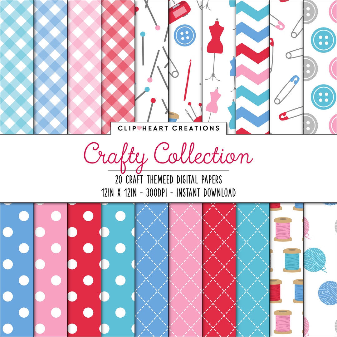 Sewing and Craft Digital Papers, Commercial Use Instant Download Sewing ...