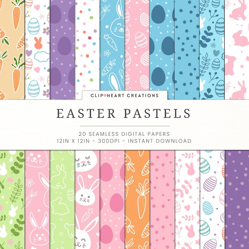 Bunny Digital Papers - Etsy