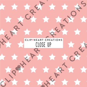 100 Star Pattern Digital Papers, Commercial Use Seamless White Stars ...