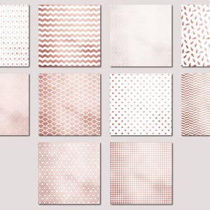 Rose Gold Foil Pattern Papers Commercial Use Instant Download, Metallic ...