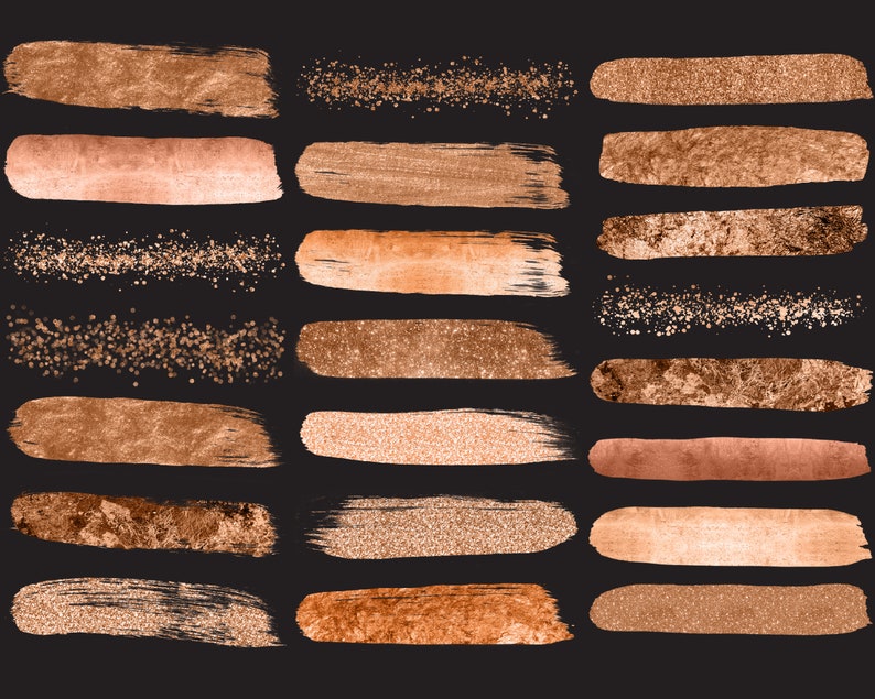 Copper Brush Strokes Clip Art Copper Foil Brush Strokes - Etsy