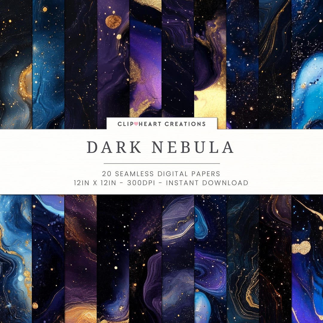 Dark Nebula Seamless Digital Paper Pack - Seamless Commercial Use ...