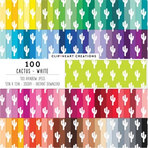 100 Cactus Pattern Digital Papers, Commercial Use Instant Download ...