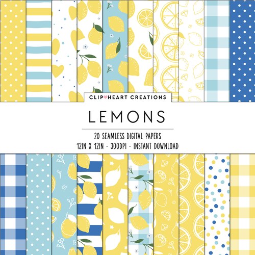Pink Lemonade Digital Paper Patterns 20 Seamless Commercial - Etsy