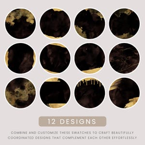 Brown & Gold Watercolor and Foil Digital Papers, Commercial Use Instant ...