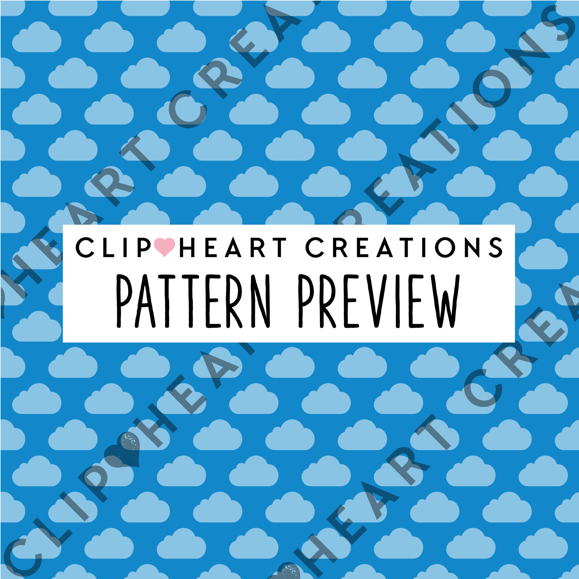100 Clouds Digital Papers, Commercial Use Seamless Tinted Cloud Pattern ...