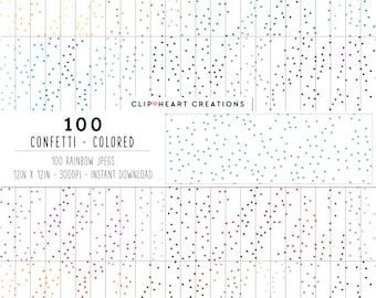 100 Confetti Digital Papers Commercial Use Seamless Tinted | Etsy