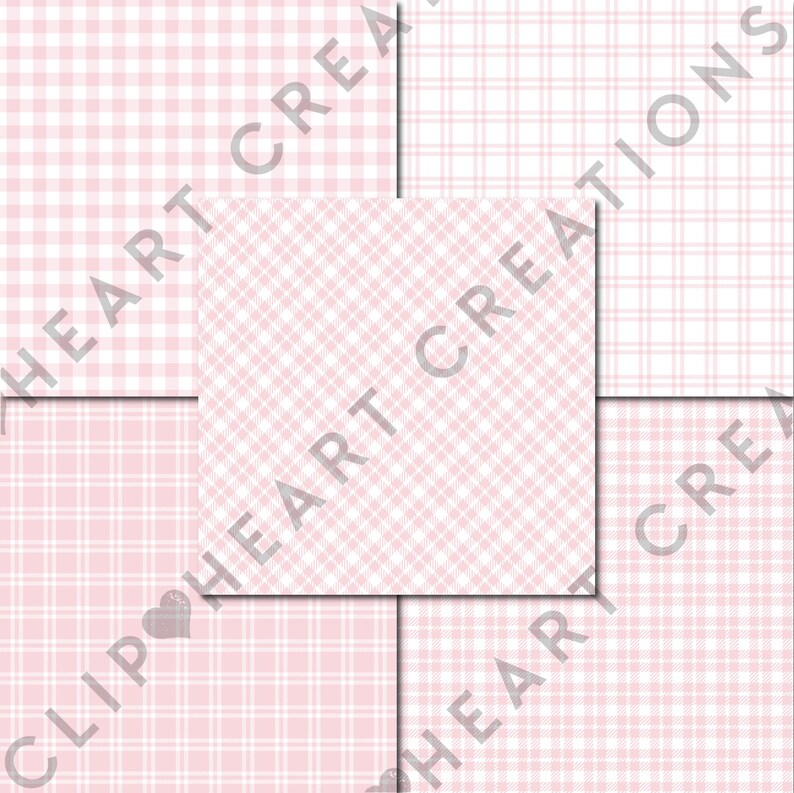 Pink Buffalo Plaid Digital Paper Set Seamless Lumberjack | Etsy