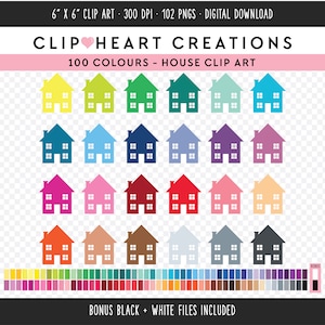 100 House Digital Clip Art, Commercial Use Instant Download PNG Home ...