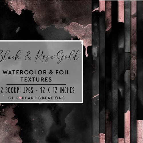 Rose Gold and Watercolor Digital Paper Rose Gold Foil Papers - Etsy