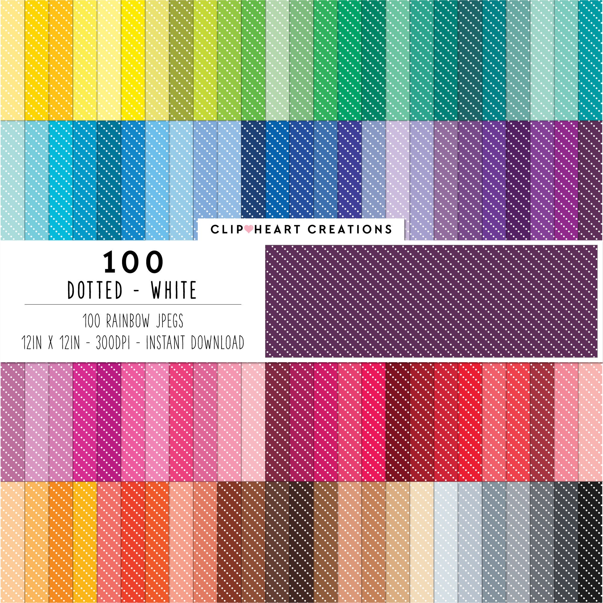 100 Dashed Pattern Digital Papers, Commercial Use White Seamless Dash ...