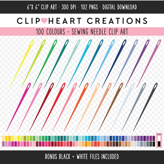100 Sewing Needle Clip Art Commercial Use Instant Download - Etsy