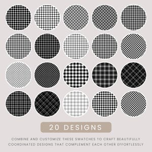 Black Buffalo Plaid Digital Paper Set, Seamless Lumberjack Plaid Papers ...
