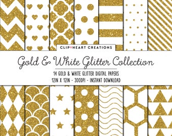Gold Glitter Patterns Digital Paper Pack Commercial Use 14 | Etsy