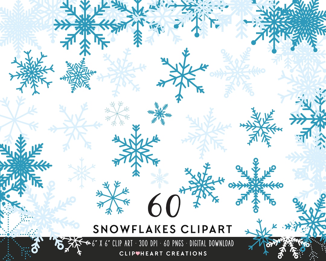 Snowflake Digital Clip Art, Commercial Use Instant Download PNG ...