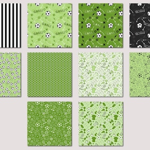 20 Soccer Themed Digital Papers, Seamless Commercial Use Instant ...