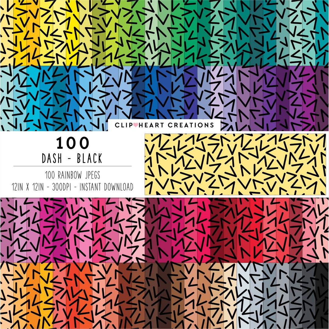 100 Dash Digital Paper Pack, Commercial Use Instant Download Seamless ...